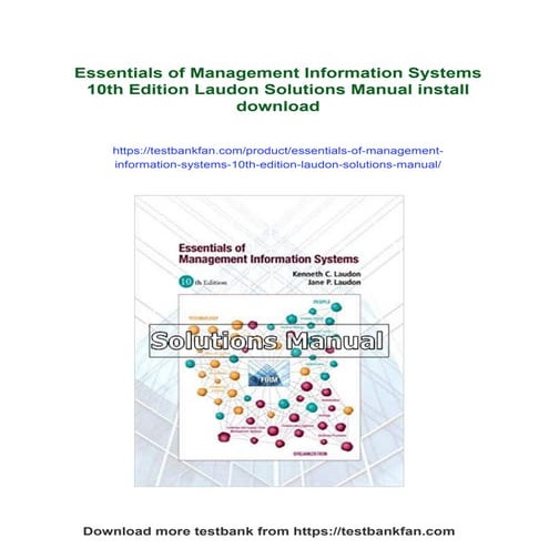 Essentials of Management Information Systems 10th Edition Laudon ...