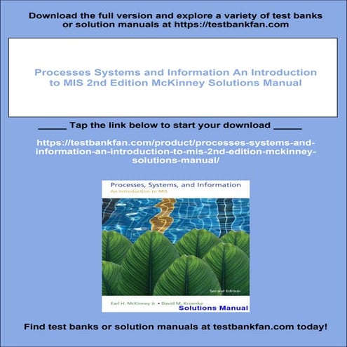 Processes Systems and Information An Introduction to MIS 2nd Edition McKinney Solutions Manual | PDF