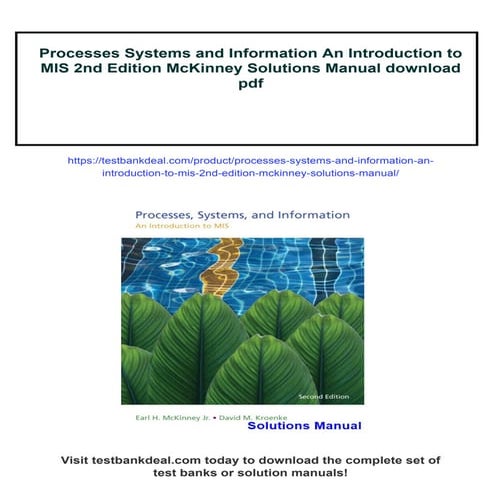 Processes Systems and Information An Introduction to MIS 2nd Edition McKinney Solutions Manual | PDF