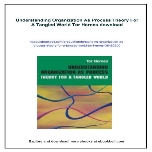 Understanding Organization As Process Theory For A Tangled World Tor ...