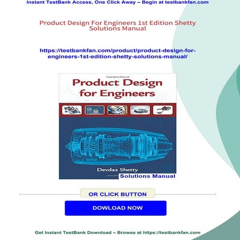 Product Design For Engineers 1st Edition Shetty Solutions Manual | PDF