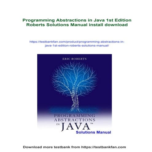 Programming Abstractions in Java 1st Edition Roberts Solutions Manual | PDF