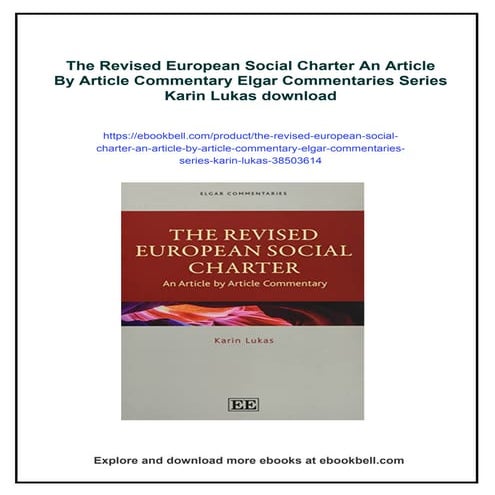 The Revised European Social Charter An Article By Article Commentary ...
