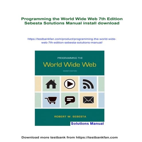 Programming the World Wide Web 7th Edition Sebesta Solutions Manual | PDF