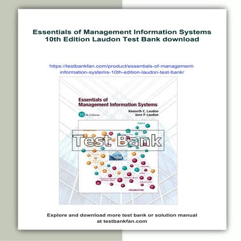 Essentials of Management Information Systems 10th Edition Laudon Test ...