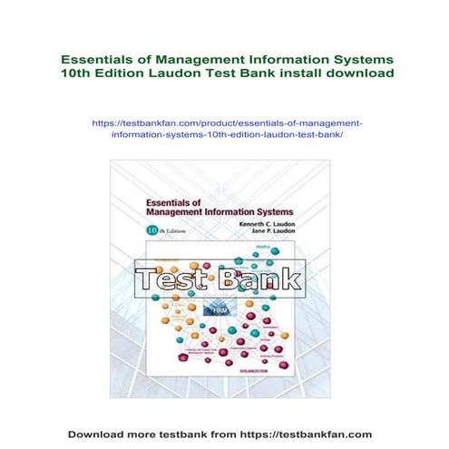 Essentials of Management Information Systems 10th Edition Laudon Test ...