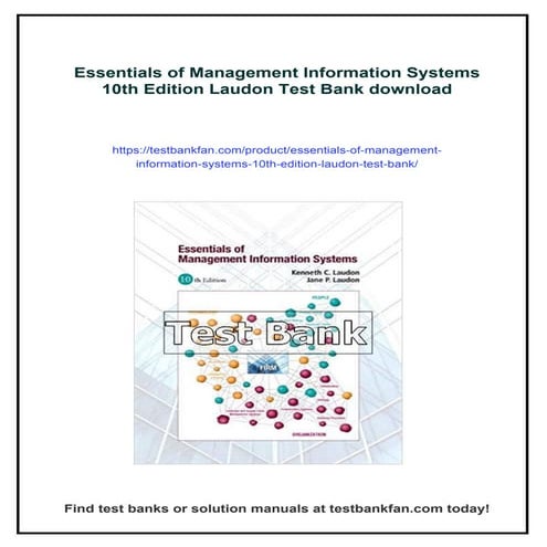 Essentials of Management Information Systems 10th Edition Laudon Test ...