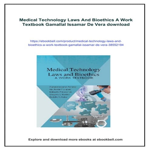 Medical Technology Laws And Bioethics A Work Textbook Gamallal Issamar ...