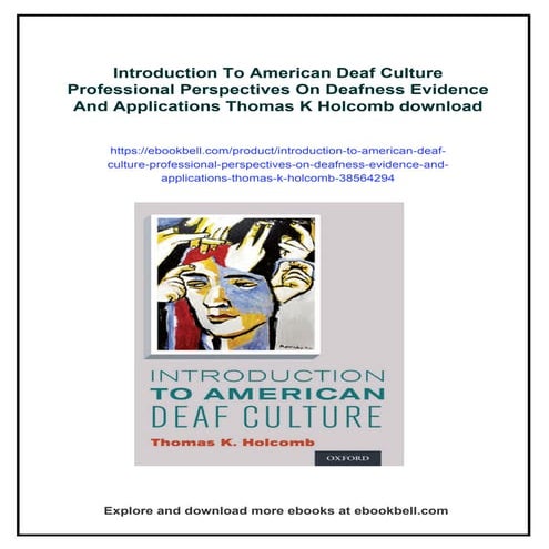 Introduction To American Deaf Culture Professional Perspectives On ...
