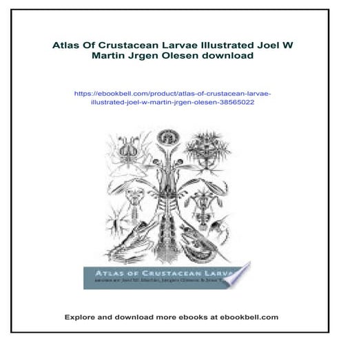 Atlas Of Crustacean Larvae Illustrated Joel W Martin Jrgen Olesen | PDF