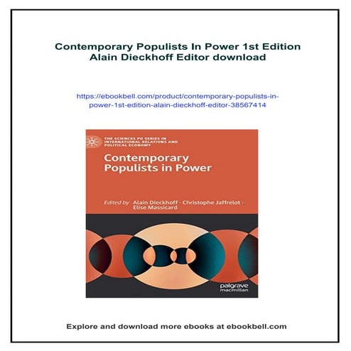 Contemporary Populists In Power 1st Edition Alain Dieckhoff Editor | PDF