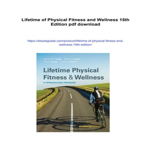 Lifetime of Physical Fitness and Wellness 15th Edition | PDF