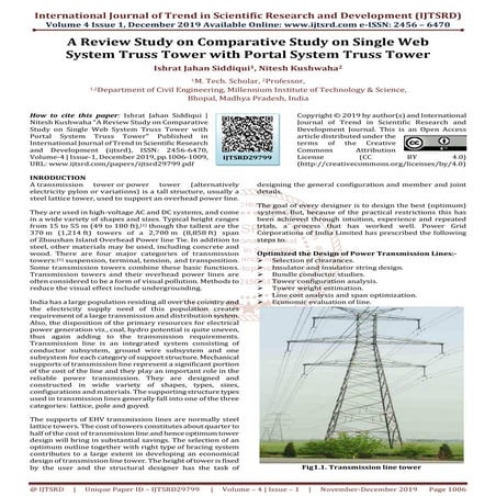 A Review Study on Comparative Study on Single Web System Truss Tower ...