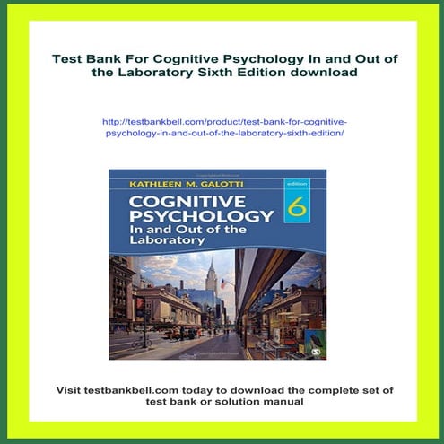 Test Bank For Cognitive Psychology In and Out of the Laboratory Sixth ...