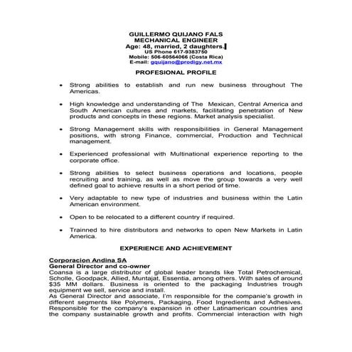 GUILLERMO QUIJANO CURRICULUM | DOC