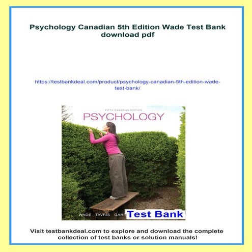 Psychology Canadian 5th Edition Wade Test Bank | PDF