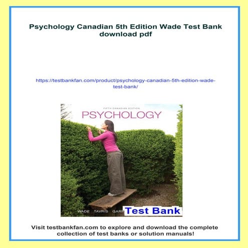 Psychology Canadian 5th Edition Wade Test Bank | PDF