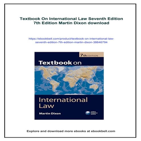 Textbook On International Law Seventh Edition 7th Edition Martin Dixon | PDF