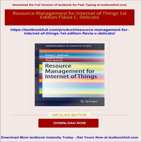 [FREE PDF sample] Resource Management for Internet of Things 1st Edition Flávia C. Delicato ...