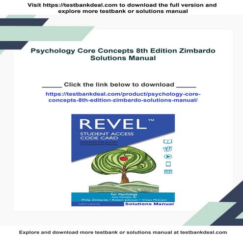 Psychology Core Concepts 8th Edition Zimbardo Solutions Manual | PDF