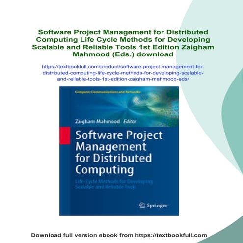 Software Project Management for Distributed Computing Life Cycle Methods for Developing Scalable ...