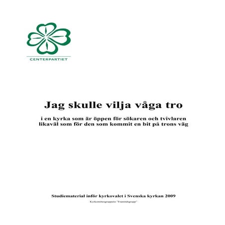 Centerpartiet Kyrkoval Uppsala | PDF