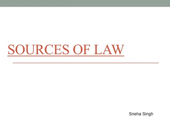 Sources of Law | PPT