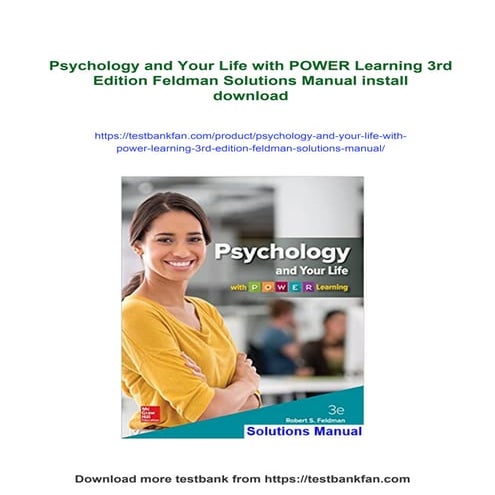 Psychology and Your Life with POWER Learning 3rd Edition Feldman ...