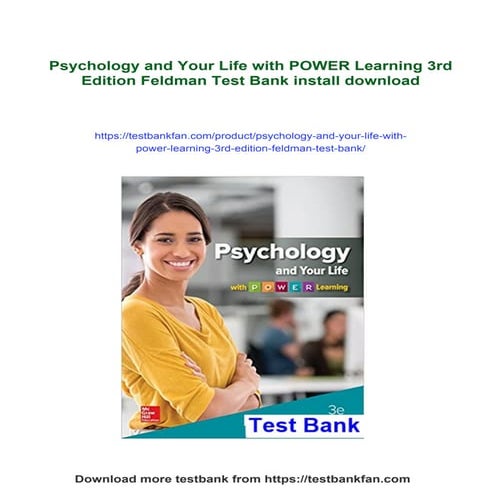 Psychology and Your Life with POWER Learning 3rd Edition Feldman Test ...
