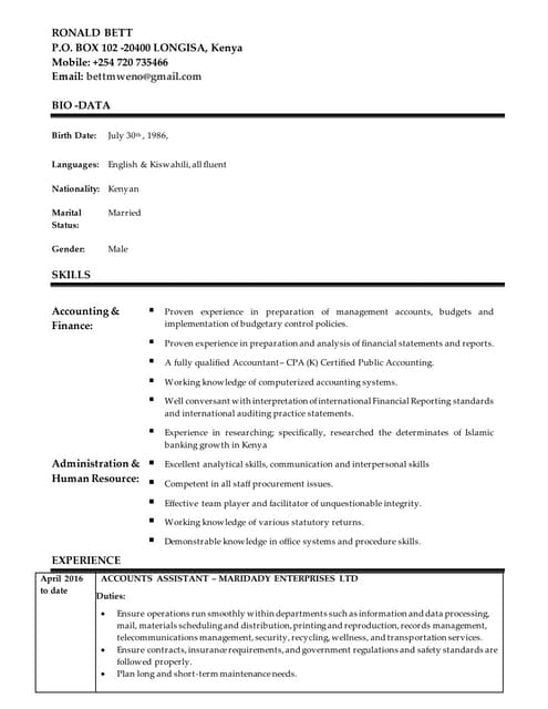 MAWANO CV WITH PICTURE | PDF