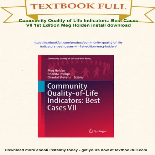 Community Quality-of-Life Indicators: Best Cases VII 1st Edition Meg ...