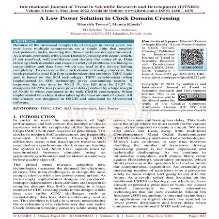 A Low Power Solution to Clock Domain Crossing | PDF