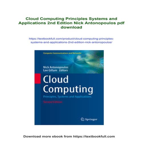 Cloud Computing Principles Systems and Applications 2nd Edition Nick Antonopoulos | PDF