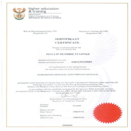 Trade Test Certificate | PDF