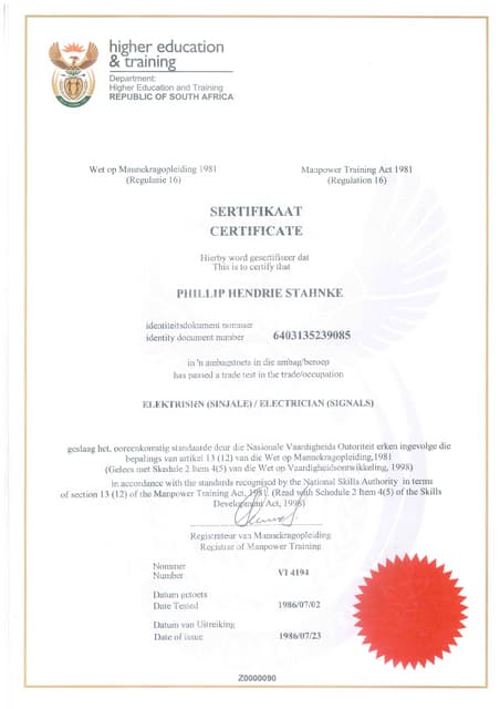 Trade certificate red seal | PDF