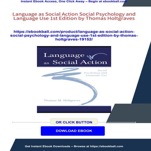 Language as Social Action Social Psychology and Language Use 1st ...