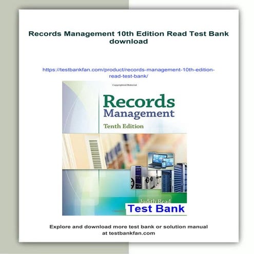 Records Management 10th Edition Read Test Bank | PDF
