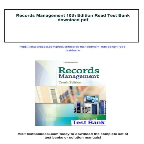Records Management 10th Edition Read Test Bank | PDF
