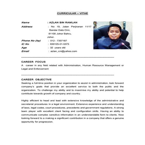Update New CV Azlan | DOCX