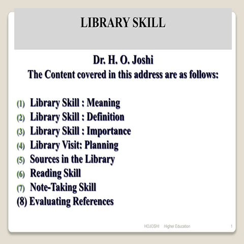Library Skill | PPTX
