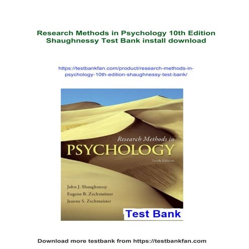 Research Methods in Psychology 10th Edition Shaughnessy Test Bank | PDF