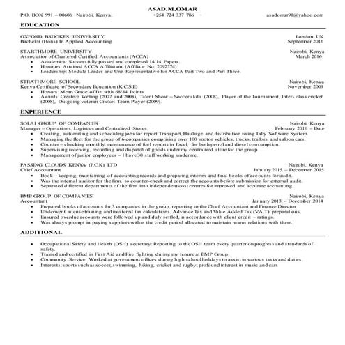 ASAD - RESUME | PDF