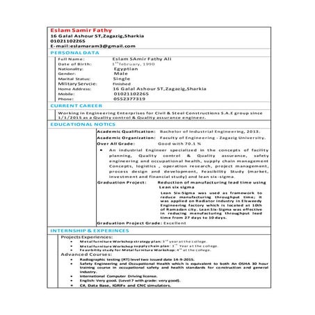 Eslam Samir (C.V) | PDF