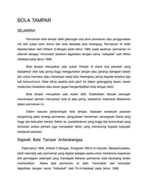 Permainan bola tampar | DOC