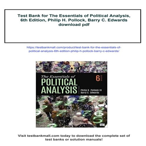 Test Bank for The Essentials of Political Analysis, 6th Edition, Philip ...