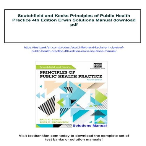 Scutchfield and Kecks Principles of Public Health Practice 4th Edition ...