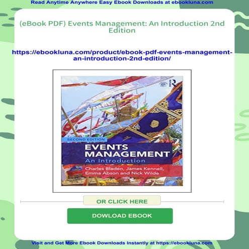 (eBook PDF) Events Management: An Introduction 2nd Edition | PDF