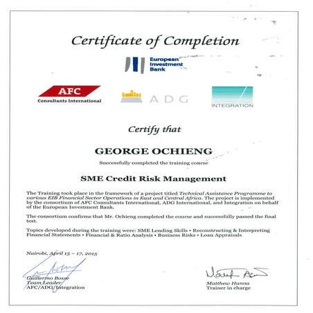 EIB Credit Risk Mgt Cert | PDF | Business and Finance