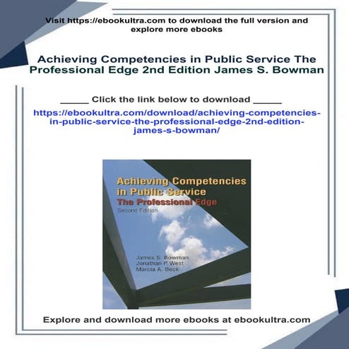 Achieving Competencies in Public Service The Professional Edge 2nd ...