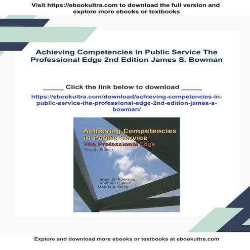 Achieving Competencies in Public Service The Professional Edge 2nd ...